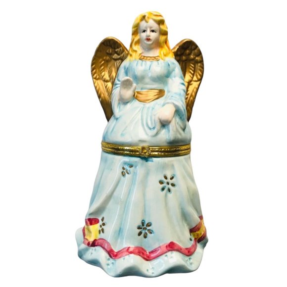 Holiday | Vintage Angel Trinket Box Home Decor Collectible Figurine ...